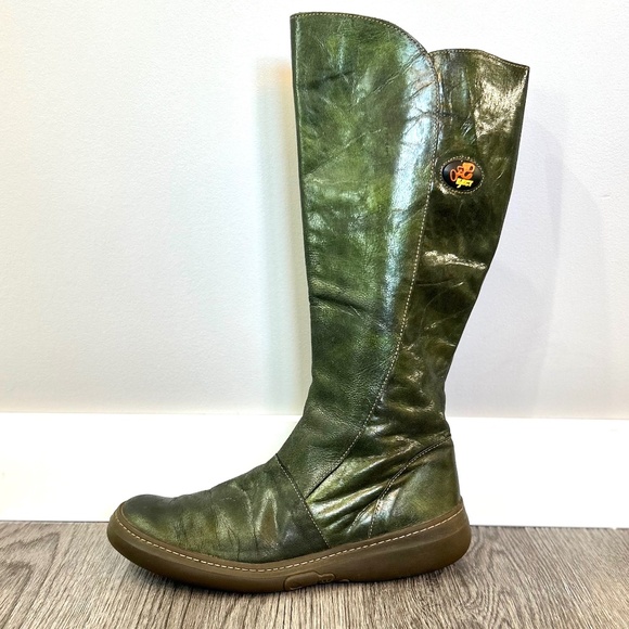 Eject | Shoes | Eject Emerald Green Tall Leather Boots 38 | Poshmark